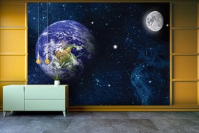 Malvis ® Tapeta Planeta Země s Měsícem Vel. (šířka x výška): 216 x 140 cm