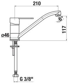 JIKA H3511Z10042301 - Dřezová baterie LYRA 21 cm lesklý chrom