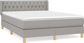 Box spring postel s matrací světle šedá 140 x 200 cm textil 3130513