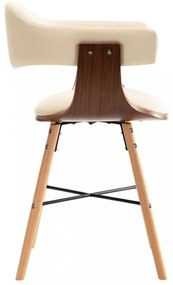 Jídelní židle 2 ks ohýbané dřevo / umělá kůže Dekorhome Hnědá / krémová