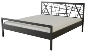 Nábytek ATIKA s.r.o. Kovová postel ZIG ZAG Povrchová úprava: černá, Rozměr: 200 x 200 cm