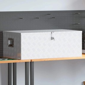 Úložný box stříbrný 100 x 55 x 37 cm hliník 152256