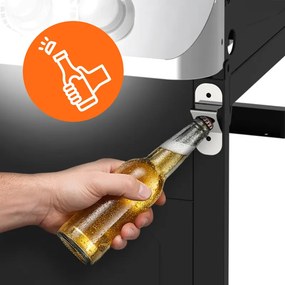 BPS-koupelny Plynový BBQ gril s boční plotýnkou, poličkou a krycí plachtou - , 2+1 hořák