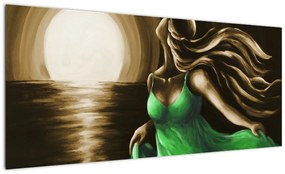 Obraz ženy v zeleném (100x40cm)