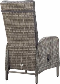 3dílný zahradní bistro set polyratan šedý 3058542