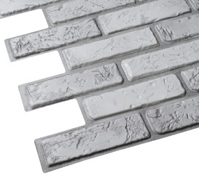 3D obkladový omyvatelný panel PVC Cihla šedá (971x498) mm