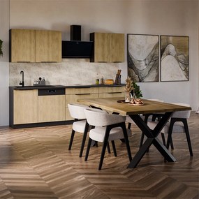 CREMONA cc | dolní skříňka 80 ZL 1S dřezová | 80 cm | PREMIUM BOX | černá/cremona