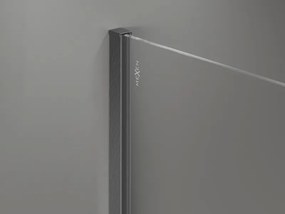 Mexen, Mexen Kioto-X sprchová stěna 100 x 200 cm, průhledná 10 mm, pistolově šedá kartáčovaná - 800-100-101-66-00-X