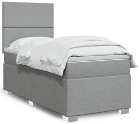 Box spring postel s matrací světle šedá 80 x 200 cm textil 3290308