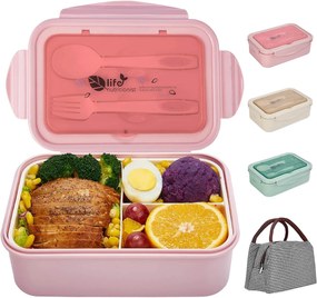 Bento Obědový box, 1400 ml růžový, plast