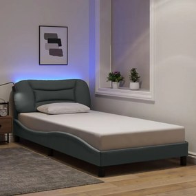 Rám postele s LED bez matrace Hvar Světle šedá 100x200 cm Látka 3213683