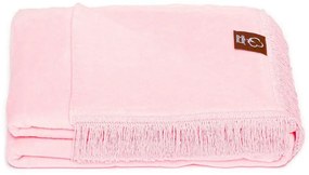 Unia - Cotton Cloud Bavlněná akrylová přikrývka 150x200 0293/22 světle růžová jednobarevná přikrývka na postel