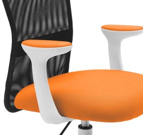 Dětská židle Neoseat MONKEY WHITE s podnoží — látka, bílá / oranžová