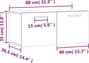 vidaXL Nástěnná skříňka 80x36,5x35 cm kompozit [830063] Barva: dub sonoma