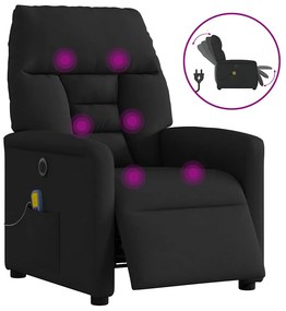Elektrické masážní polohovací křeslo černé textil 3303024
