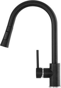 Gamma Taru N, vysoká dřezová baterie s výsuvným 2-funkčním výtokem, černá skvrnitá, GMA-BTN-BP