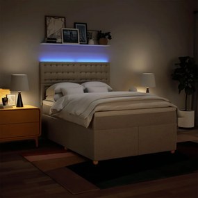 Box spring postel s matrací krémová 140x200 cm textil 3293622