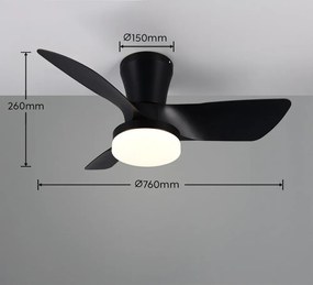 Černé LED stropní svítidlo Randers – Reality