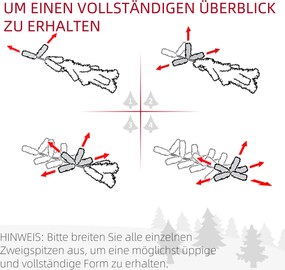 HOMCOM Umělý vánoční strom, 210 cm, zasněžené PVC větve, skládací, kovový stojan, zelená/bílá
