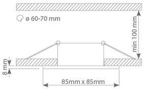 Podhledové svítidlo Square, 1x bílé kovové stínítko, w
