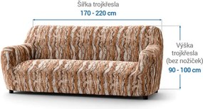 Bielastické potahy OCEANO NOVÉ cihlové trojkřeslo (š. 170 - 220 cm)