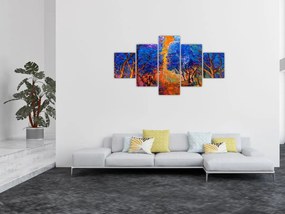 Obraz - Podzimní koruny stromů, moderní impresionismus (125x70 cm)