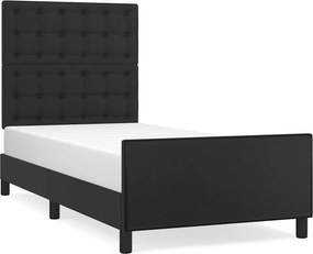 Rám postele s čelem černý 90x200 cm umělá kůže 3125549