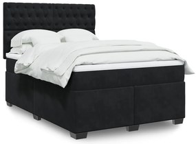 Box spring postel s matrací černá 140 x 190 cm samet 3293214