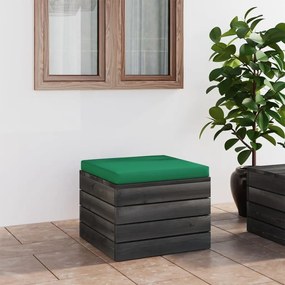 vidaXL Zahradní taburet z palet s poduškou borové dřevo [3061705] Barva: Černá