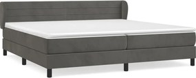 Box spring postel s matrací tmavě šedá 200x200 cm samet 3127572