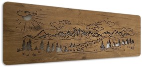 Li-Go "Hory, les" světelný obraz 230V 120x40cm provedení povrchu: dub světlý