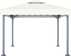 Altán se světelnými LED řetězy 300 x 300 cm krémový hliník 3070342