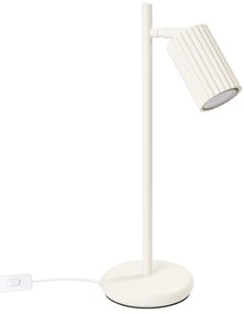 Stolní lampa Karbon, 1x béžové kovové stínítko