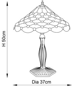 Endon 64301 - Stolní lampa Tiffany PEARL 1xE27/60W/230V pr. 37 cm