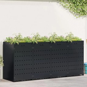Úložný box na 4 popelnice Černá 272 x 77,5 x 121,5 cm 3394740