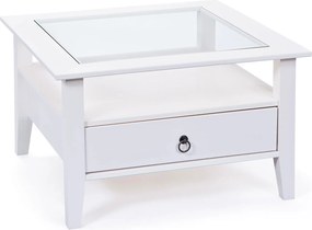 Inter Link Konferenční stůl s bezpečnostním sklem (bílá, 75 x 75 x 45 cm)
