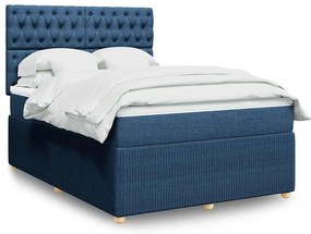Box spring postel s matrací modrá 160x200 cm textil 3292120