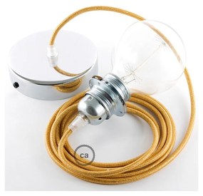creative cables Závěsné svítidlo pro stínidla s třpytivým zlatým textilním kabelem RL05 Velikost: 50 cm, Barva: Chrom, Montáž: Sestavený