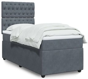 Box spring postel s matrací tmavě šedá 100x200 cm samet 3292269