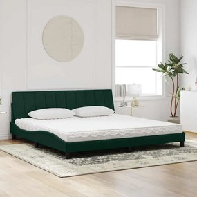 Postel s matrací Hanko tmavě zelená 200 x 200 cm samet 3208619
