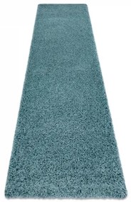 Koberec Běhoun jednobarevný SOFFI shaggy 5cm modrý Rozměr: 60x200 cm