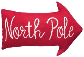 SCANquilt pletený polštářek NORTH POLE červenobílá vánoční dekorace