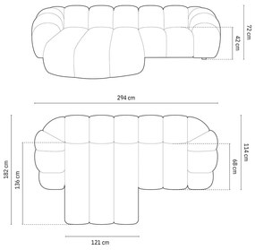 Modrá rohová pohovka (levý roh) Diana – Micadoni