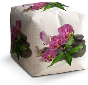 Sablio Taburet Cube Orchideje a kameny: 40x40x40 cm