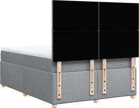 Box spring postel s matrací světle šedá 140 x 190 cm textil 3291275