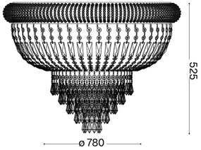 Ideal Lux - Křišťálové stropní svítidlo DUBAI 24xE14/28W/230V pr. 78 cm zlatá