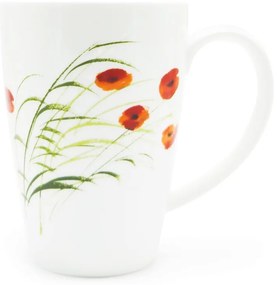 Porcelánový hrnek Caprice, 500 ml – lesklý, s motivem vlčích máků
