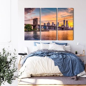 Vícedílný obraz New York City Panoramatická Krajina Nedostatek Nedostatek Plátno Canvas 60x40