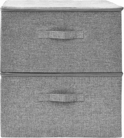 Úložné boxy 2 ks textil 43 x 34 x 23 cm šedé 332910