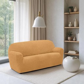 Super strečové potahy  RUBINIA zlatá dvojkřeslo (š. 140 - 180 cm)